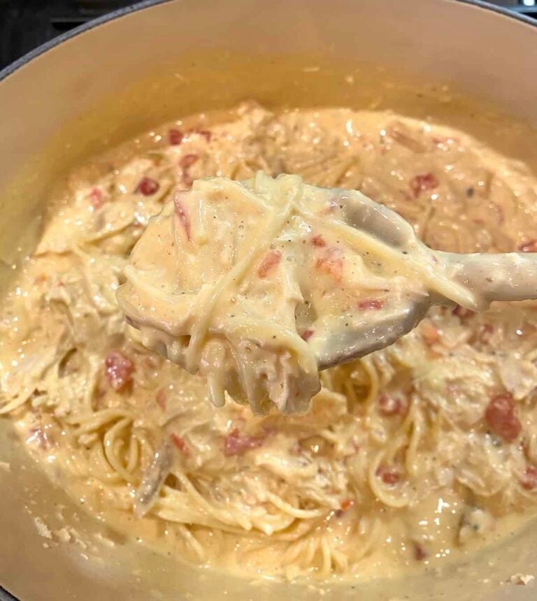 Chicken Spaghetti with Rotel and Velveeta - Crinkled Cookbook
