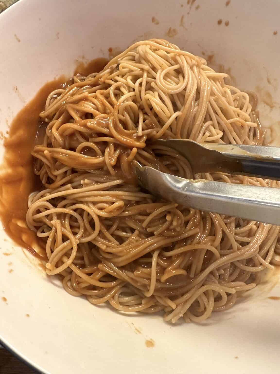 Spicy Peanut Butter Noodles - Crinkled Cookbook